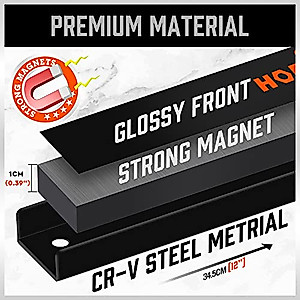 HORUSDY 12" Magnetic Tool Holder Strip, 4-Pack Tool Magnet Bar for Garage Organization, Shop Organization, Mounting Screws Included.