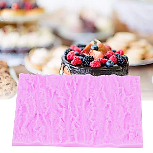 Tree Bark Texture Silicone Mould Cake Fondant Lace Mould Imprint Mat Decorating Supplies for Cakes Fudge Biscuits Candies Chocolate (7.2x6.0x0.4in Pink)(pink)