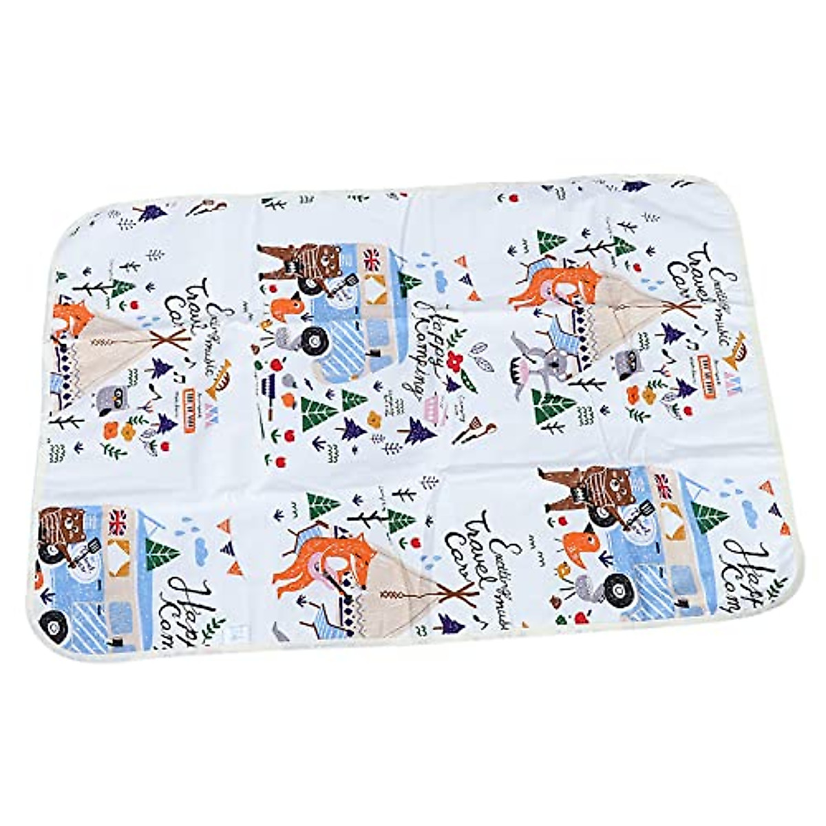 OKOVO Urine Pad,Baby Changing Nappies Pad,Waterproof Baby Cotton Urine Mat,Breathable Newborn Baby Mattress Urine Infant Diaper Pad, Nappy Urine Diaper Cover (Fox and Bird)