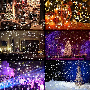 Christmas Snowfall Projector Lights,FLEVO Waterproof Snowfall LED Light Projector,Outdoor Indoor Snow Lighting Projector with Dynamic Snow Effect for Home, Garden, Party, Halloween, Landscape Decor