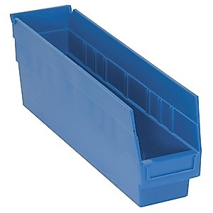 Quantum QSB803BL Store-MAX Shelf Bin, 17-7/8" Length x 4-3/8" Width x 8" Height, Blue, Pack of 20
