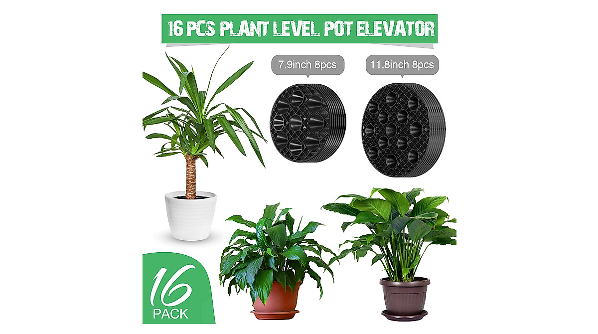 16 Pcs Plant Level Pot Elevator 2 Sizes Heavy Duty Plant Stands Plastic ...