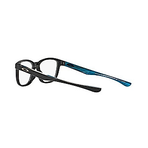 Oakley Ox8106 Cross Step Round Prescription Eyeglass Frames, Polished Black/Demo Lens, 50 mm