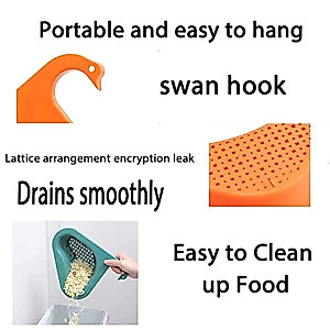JJYDX 4 PCS Swan Drain Basket for Kitchen Sink, Multifunctional Household Swan Drain Basket for Sink, Swan Basket for Kitchen Sink Easy to Disassemble Fits All Sinks (One Reusable Sponge) (4 PCS)