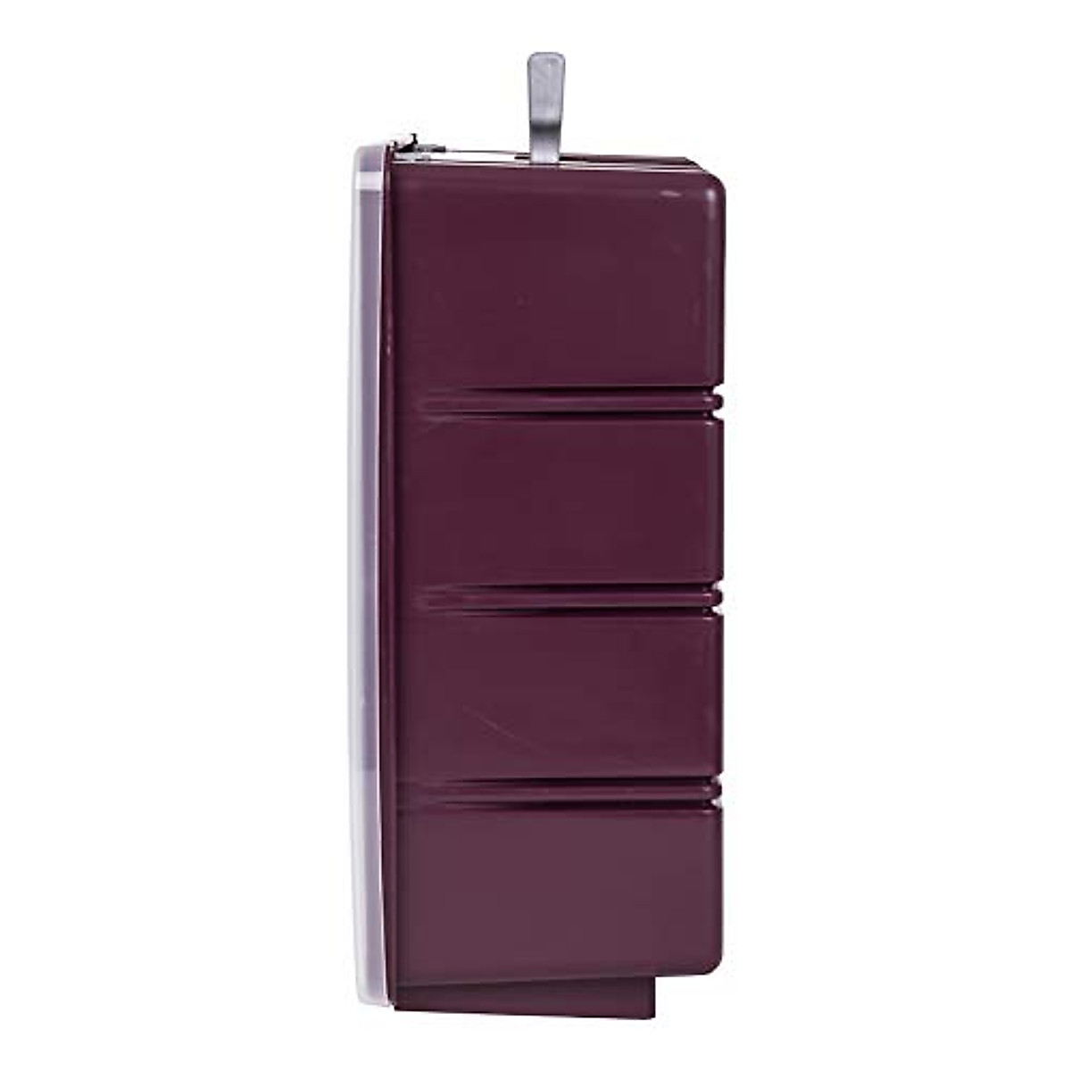 AB Designs 6990ABP Super Satchel Double Deep with Removable Dividers, Stackable Home Storage Organization Container, Plum