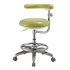 SFKLYU Dental Assistant Chair Adjustable Dental Assistant Stool 360° Rotation Armrest for Office Medical Dentist Shop Lab and Home Beauty Salon,Green