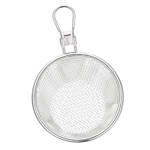 TEMKIN Stainless Steel Deep Fry Basket with Handle, Round Wire Mesh Fryer Basket French Chip Frying Serving Basket Deep Fryer Strainer for Frying