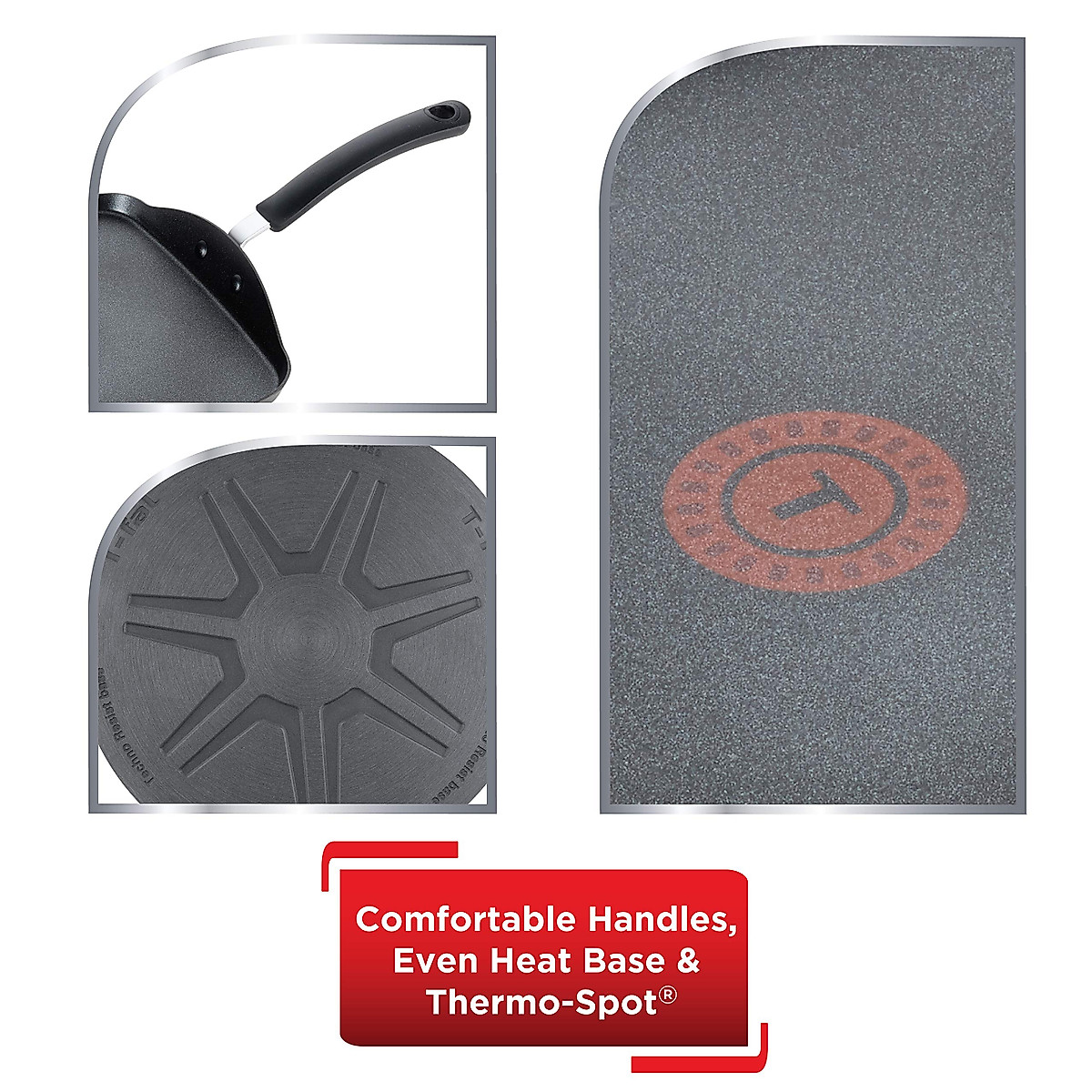 T-fal, Ultimate Hard Anodized, Nonstick 10.25 In. Square Griddle, Black, , 10.25 Inch, Grey