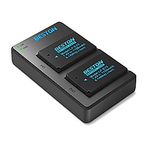 BESTON 2-Pack LP-E12 Battery Pack and Rapid USB Charger for Canon EOS M M2 M10, M50, M50 Mark II, M100 M200, Rebel SL1, PowerShot SX70 HS Cameras