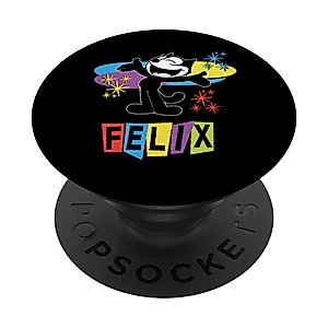Felix Cat Comics Retro Futurist TV in Joyful Happy Design PopSockets Standard PopGrip
