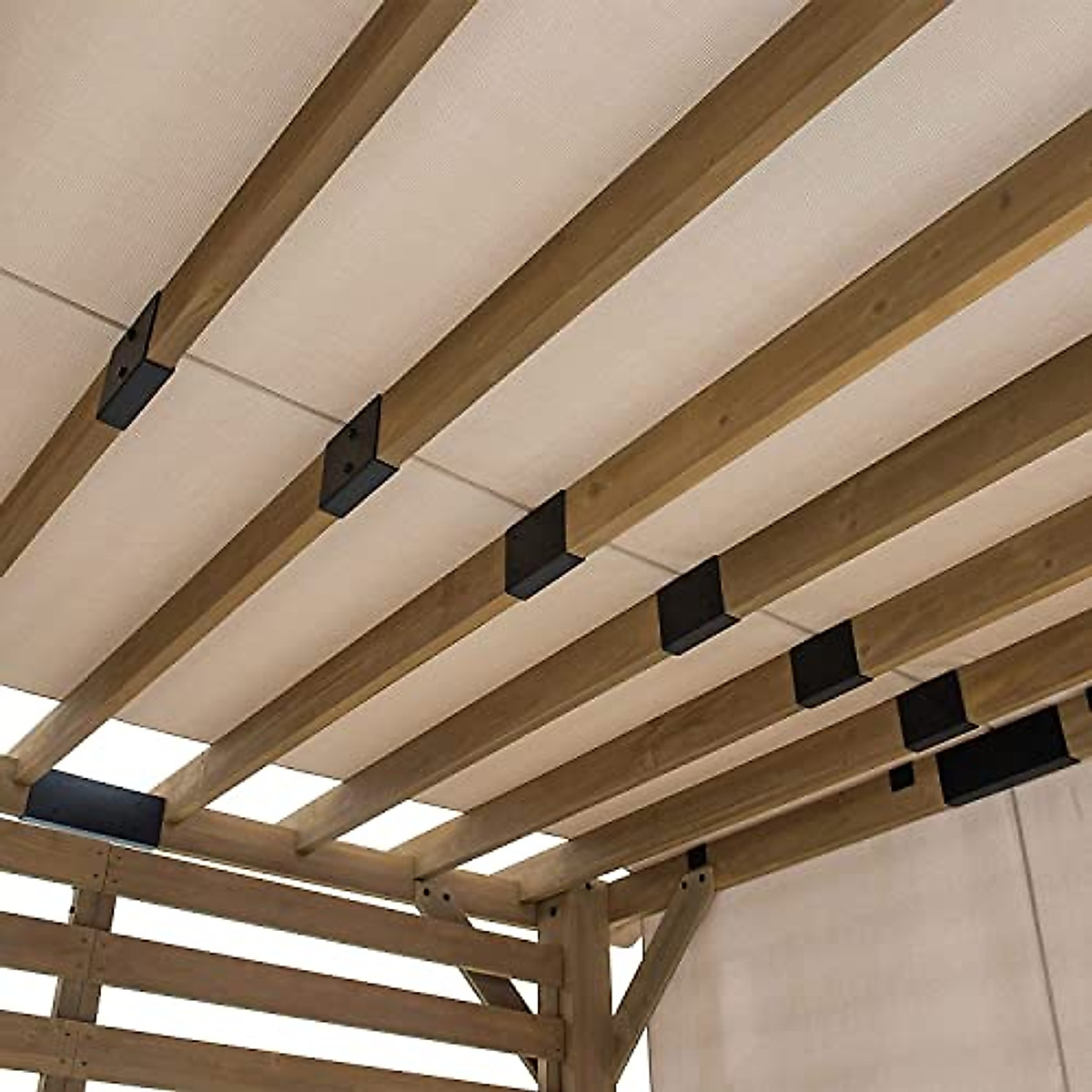 Sunjoy Cedar Pergola 10 x 11 ft. Wooden Hot Tub Pergola with Adjustable Canopy and Privacy Screen by SummerCove