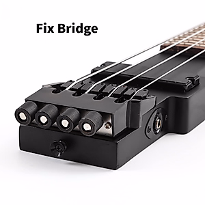 Travel Bass Guitar Electric, Headless Electric Bass Guitar 4 Strings with Gigbag & Truss Road
