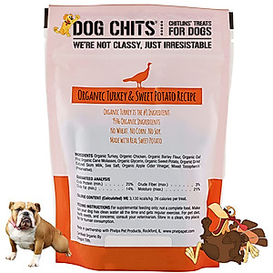 Dog Chits Turkey and Sweet Potato Soft Chew for Dogs - Dog and Puppy Chews | Made in USA | Organic Turkey | All-Natural Treats | Large & Small Dogs | Organic Sweet Potato | 4 oz.