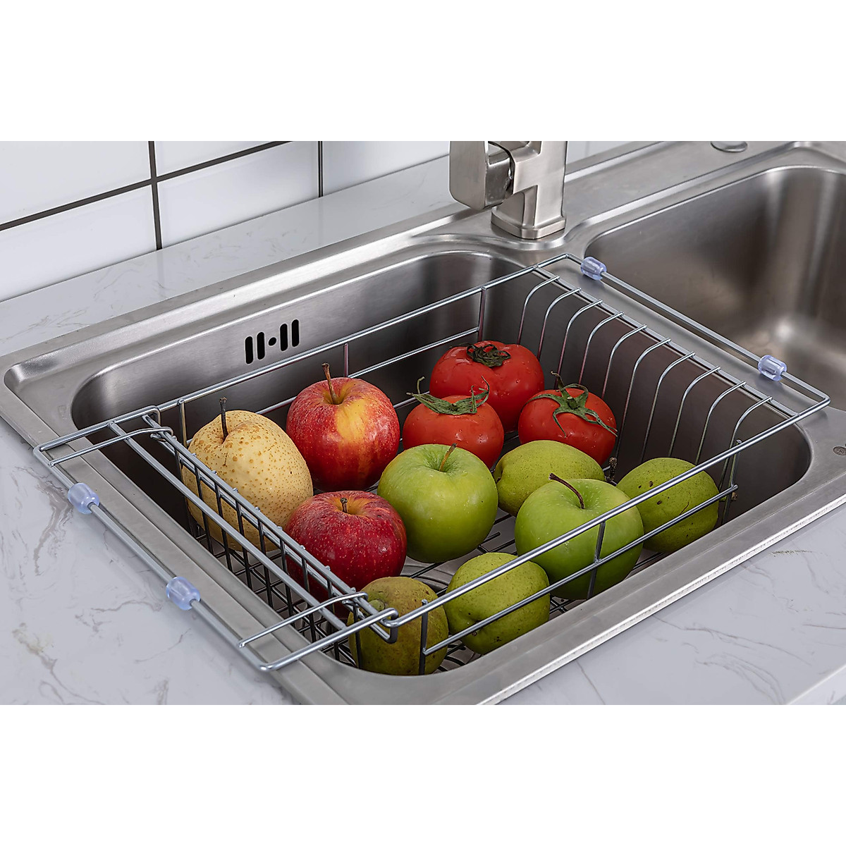 Premium Racks Expandable Over The Sink Dish Rack - 304 Stainless Steel - Durable