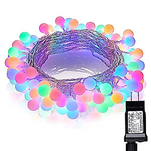 LYHOPE Globe String Lights, 100 LED 33ft Pastel Lights 8 Lighting Modes with Timer, UL Listed 30V Low Voltage Decorative String Lights for Easter, Patio, Garden, Indoor Decorations (Multi-Color)