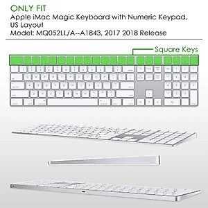 Allinside Ombre Gray Cover for Apple iMac Magic Wireless Keyboard with Numeric Keypad MQ052LL/A A1843 US Layout
