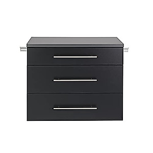 Prepac HangUps 3-Drawer Base Storage Cabinet, Black