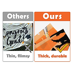 Bunny Chorus Graduation Banner, Class of 2023, Extra Large 71" x 40" Orange Graduation Photo Backdrop, Congrats Grad Banner for Outdoor Indoor Party Supplies