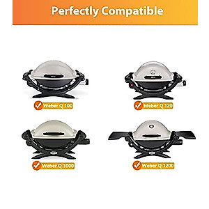 GRISUN 60040 304 Stainless Steel Grill Burner for Weber Q1200 Q1000 Q100 Q120, Baby Q, 17 inch Burner Tube for Weber 50060001, 51060001, 516002, 516001, 386001, 386002, Replacement Part 69957/41657