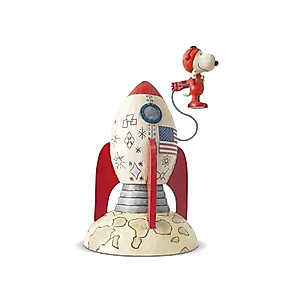 Enesco Peanuts by Jim Shore Snoopy Astronaut Spaceship Figurine, 5.8 Inch, Multicolor