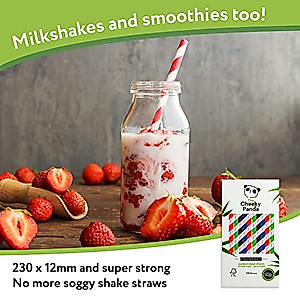 The Cheeky Panda Bamboo Paper Bubble Tea Straws | 100 Multicoloured Wide Drinking Straws | For Boba Tea, Milkshakes and Smoothies