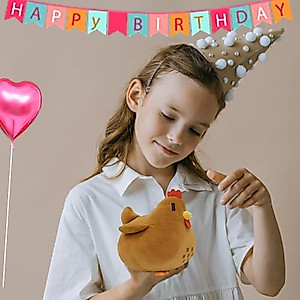 Lxooezu Video Game Valley Chicken Plush Toy 7.9 inches Chicken Pillow Game Peripheral Stuffed Animal Surprise Gifts for Boys and Girls Stardew Merch (Brown)