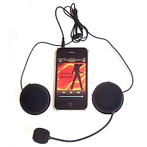 KOKKIA Sports/Motorcycle Helmet Stereo Earphones + Microphone (Black Cables): Attach to iPods/iPhones/iPads/Music/Audio Devices with 3.5mm Audio Jack.