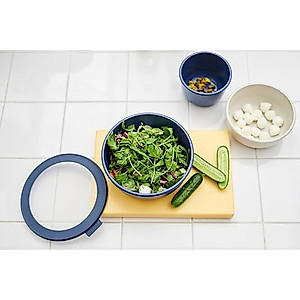 Mepal Rosti Cirqula Multi Food Storage and Serving Bowl with Lid, Low Bowl-11oz, Black