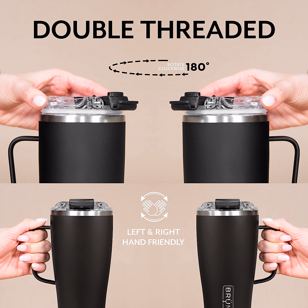 BrüMate Toddy XL - 32oz 100% Leak Proof Insulated Coffee Mug with Handle & Lid - Stainless Steel Coffee Travel Mug - Double Walled Coffee Cup (Glitter Merlot)