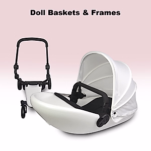 Anivia Luxury Baby Doll Stroller for 18" & 20" Girl Dolls - Doll Stroller with Folding Canopy, Mute Wheels and 2 Storage Baskets, Easy to Assemble