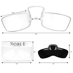 Noble Small Reading Glasses (3 Pack) - Rimless Readers with 3 Wallet Credit Card Holders and 1 Cell Phone Case - Pocket Magnifying Cheaters for Men and Women (+2.00)