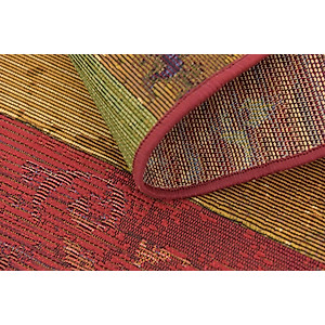 Unique Loom Outdoor Modern Collection Area Rug - Traditional (2' 2" x 3' 1" Rectangle, Multi/ Gold)