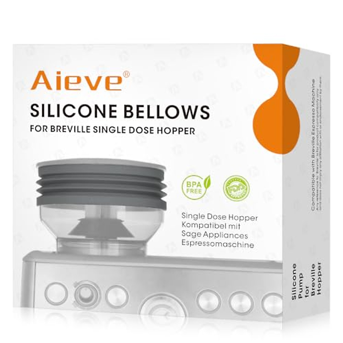 AIEVE Silicone Bellow Compatible for Breville Barista Express, Single Dose Hopper for Breville Espresso Machine