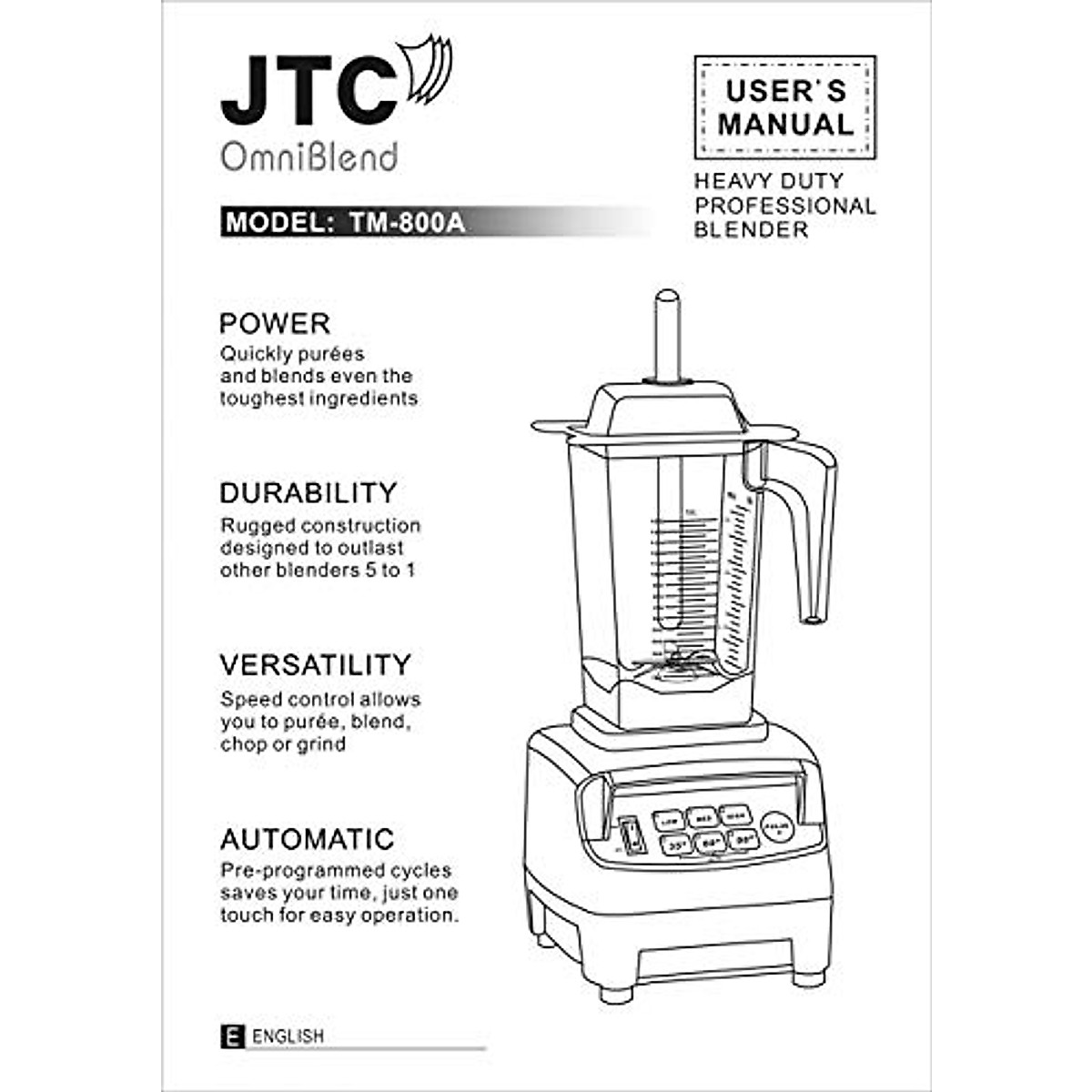 JTC OmniBlend V TM-800A Professional Blender (Black)