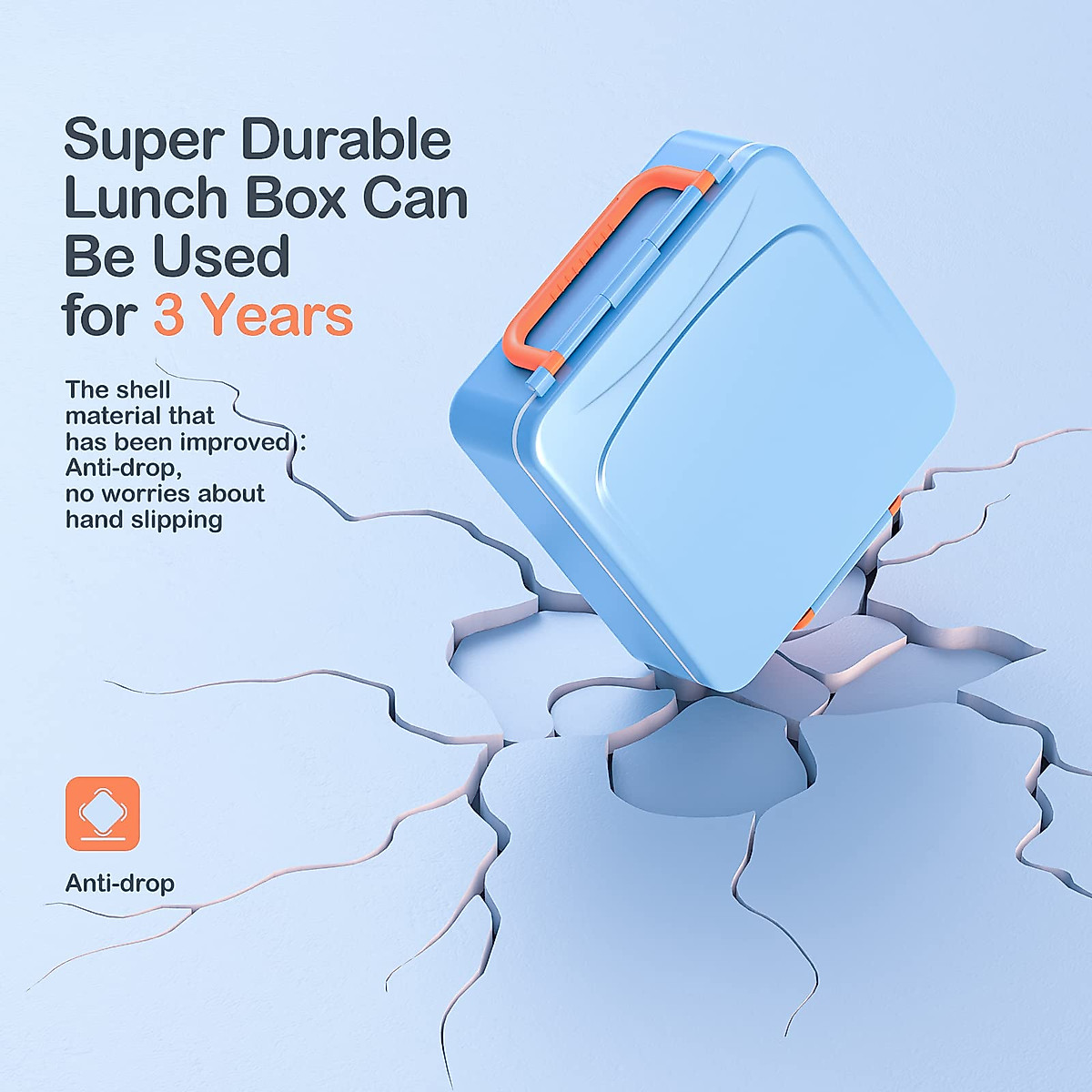 Homuserr 1300ML Lunch Container, 4-Compartment Microwave and Dishwasher Safe Bento Box for Kids, Sealing Strip Design Adult Lunch Box, No BPAs, No Chemical Dyes