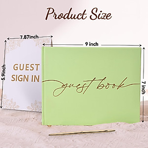 Artake Wedding Guest Book with Pen & Sign, Gold Foil Lettering Hardcover Palaroid Wedding Reception 7" x 9" Alternative Baby Shower, Wedding, Graduation, Party, Brithday Guest book Wedding Supplies