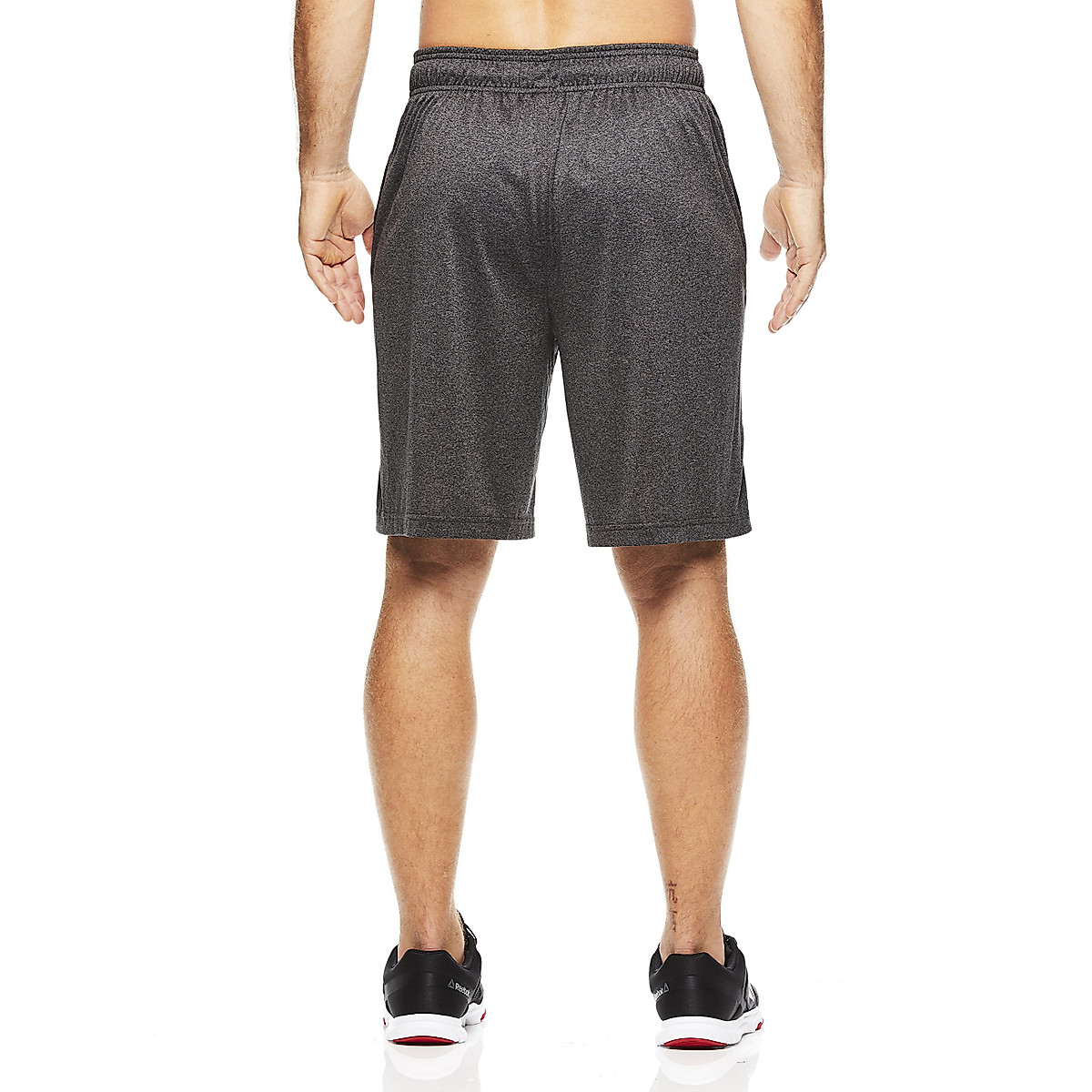 Reebok Men's Drawstring Shorts - Athletic Running & Workout Short w/Pockets - Charcoal Fireball, Small