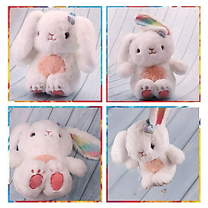 Prefilled Jumbo Easter Eggs with 9.8 inch White Easter Plush Bunny Stuffed Animal Easter Gifts for Kids Boys Girls, Easter Basket Stuffers/Fillers, Easter Egg Hunt, Easter Party Favor