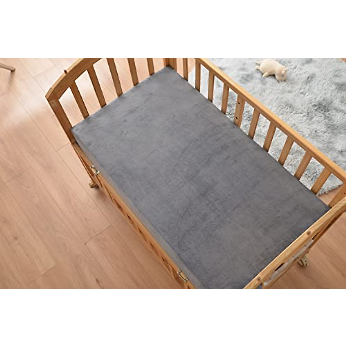 Cozy Fleece Microplush Fitted Crib Sheets, Grey/White with Moon & Stars, Grey/White with Moon & Stars