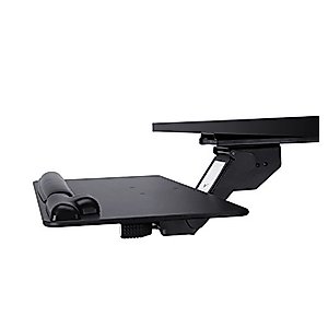 Furmix Adjustable Keyboard Tray Under Desk, Sturdy Platform with Gel Wrist Rest and Mouse Pad, Simply Adjust Height and Tilt for Comfort