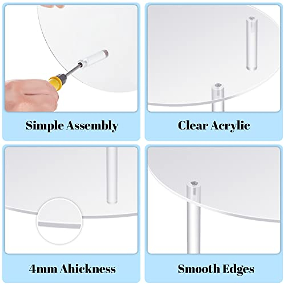 6 Packs Clear Acrylic Cake Stand Round Cupcake Dessert Cake Holder Stand Set Cake Display Stand Set for Cupcake Dessert Cake Pizza Birthday Wedding Party Baby Shower Servings Platter Tower Decoration