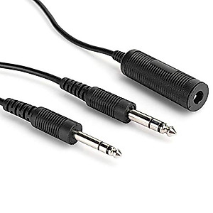 Bindpo U174 Headset Male-Female Adapter Cable, Dual GA Plugs Helicopter to General Aviation Headphone Adapter Cord for David Clark AVCOMM