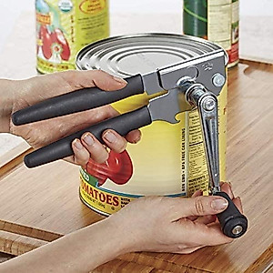 SoB Commercial Can Opener Manual Heavy Duty - Easy to Use with Comfortable Easy Crank Handle - Swing Grip Design, Hand Can Opener, Includes Built in Bottle Opener
