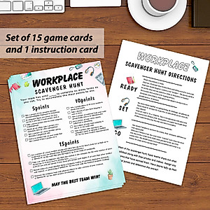 Work Party Photo Scavenger Hunt,Office Party Game & Ice Breaker Challenge,Workplace Scavenger Hunt,Team Building Games for Work Adults,Co-Worker Group Ice Breaker Game,Factory Team Building Game-Q5