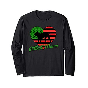Pitbull Owner Pan African American Flag Design Juneteenth Long Sleeve T-Shirt