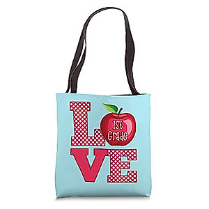 Love 1st First Grade Teacher Tote Bag