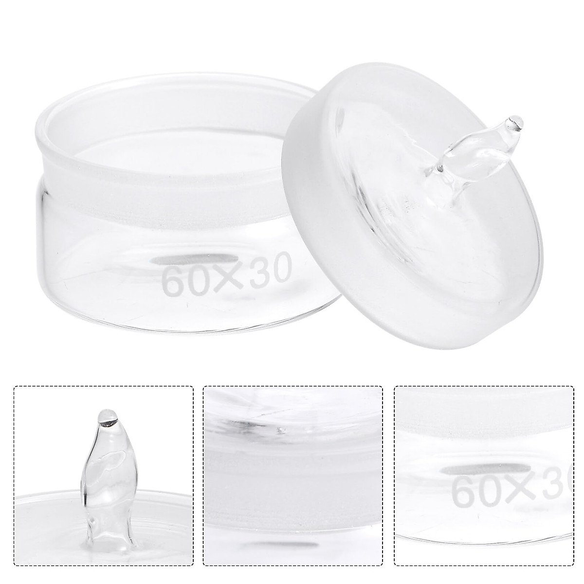 Scicalife Glass Weighing Bottle In Low Form with Interchangeable Ground Stopper Weighing Specific Gravity Bottle Laboratory Equipment 60 * 30mm