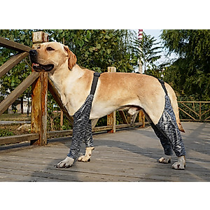 Dog Leggings to Prevent Licking, Pee, Dog Recovery Sleeve, Dog Sleeves for Wounds Front & Back Legs Grey 2X-Large