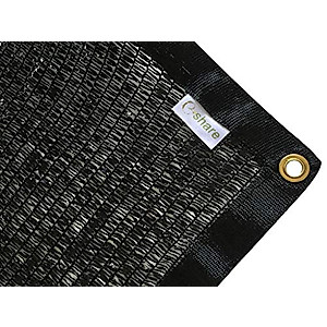 E.share 40% Shade Cloth Black Premium Mesh Shade Panel with Grommets 12ft x 6ft