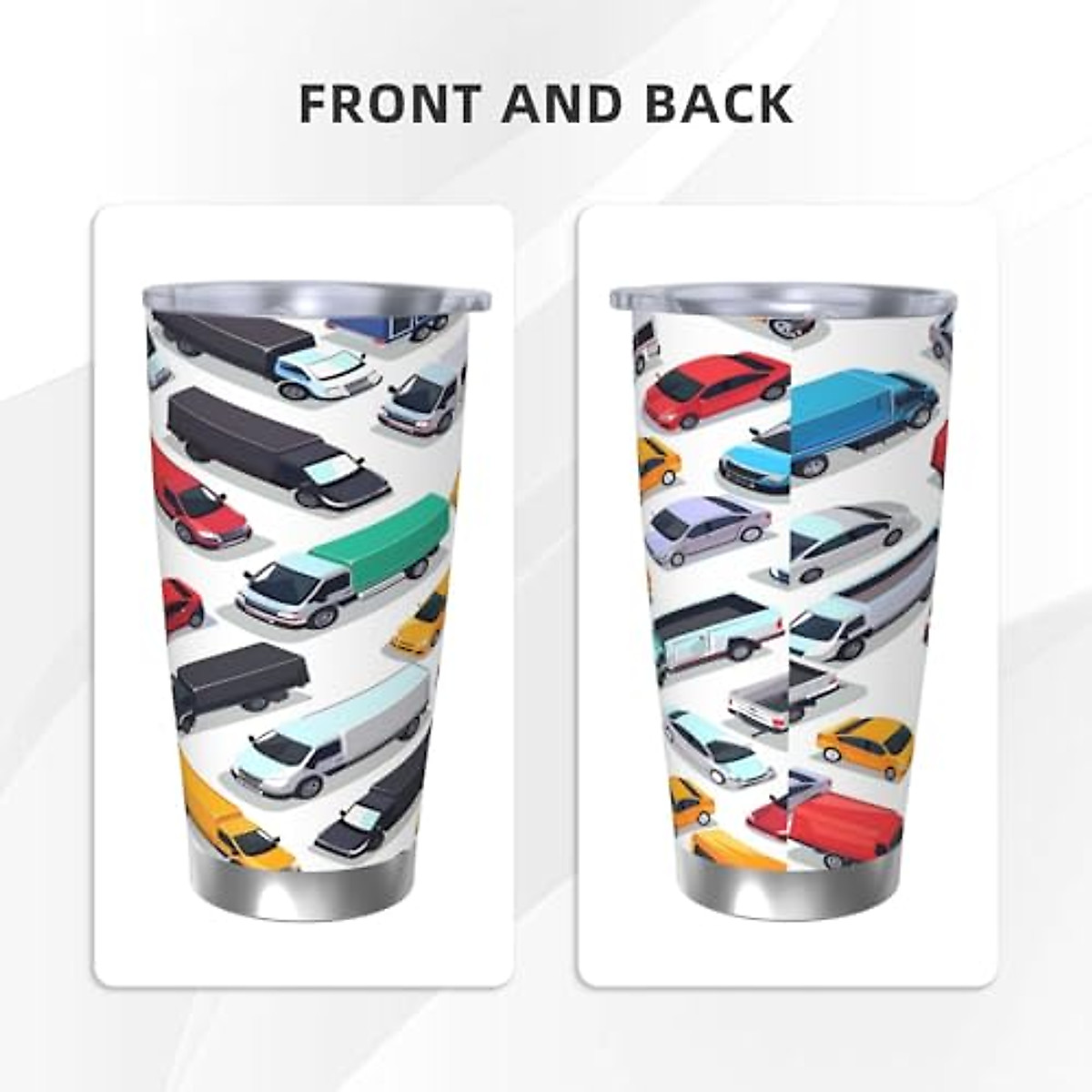 AYCZN Truck Car 20 OZ Tumbler Stainless Steel Travel Coffee Mug, Transport Insulated Water Bottle with Lid Leakproof Thermal Cup